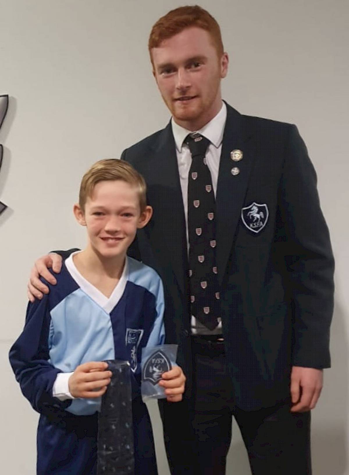 The U11's Receive Their Ties from Jack Beerling - Kent Schools' FA